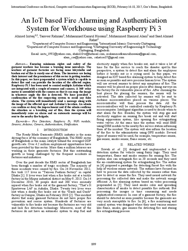 An IoT Based Fire Alarming and Authentication System For Workhouse ...