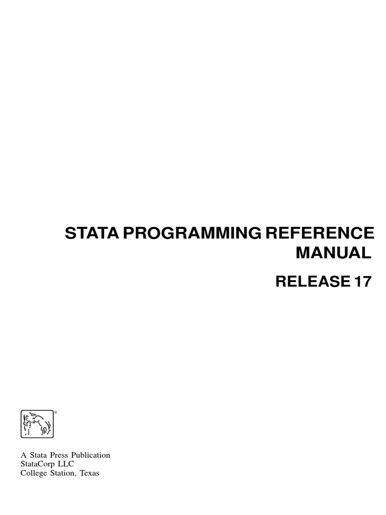 Stata Programming Reference Manual: Release 17 | PDF | Matrix (Mathematics) | Computer Programming