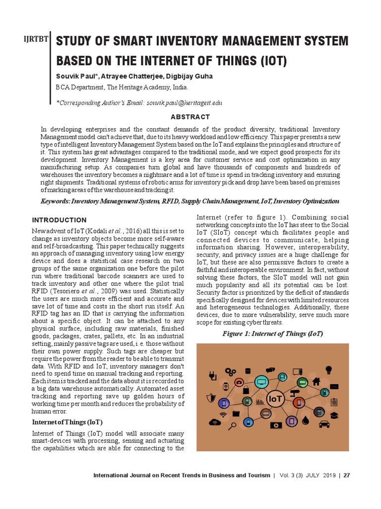 Study of Smart Inventory Management System Based On The Internet of ...