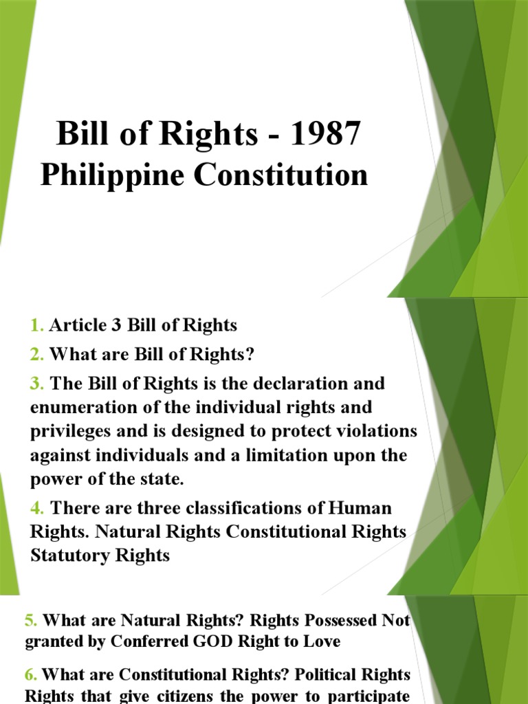 Bill of Rights - 1987: Philippine Constitution | PDF | Search And ...