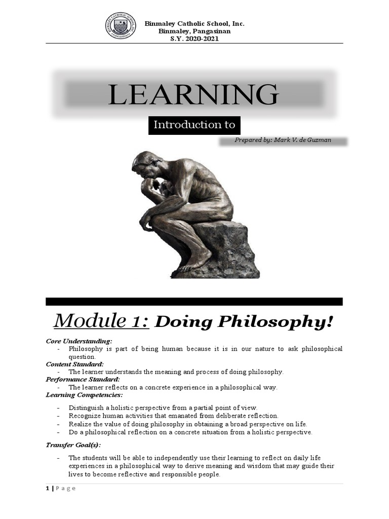 Module 1 Doing Philosophy | PDF | Socrates | Fallacy