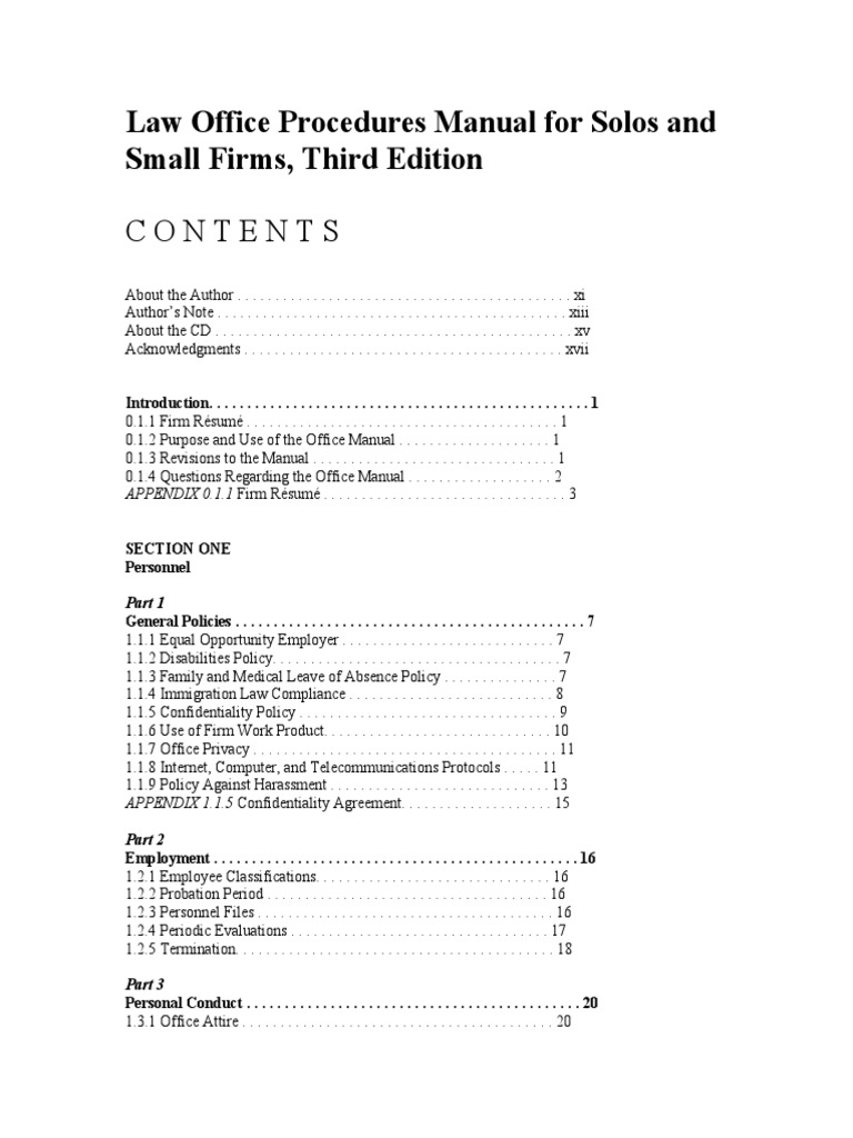 Law Office Procedures Manual For Solos and Small Firms, Third Edition ...