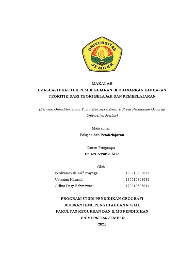 Makalah Evaluasi Pembelajaran | PDF