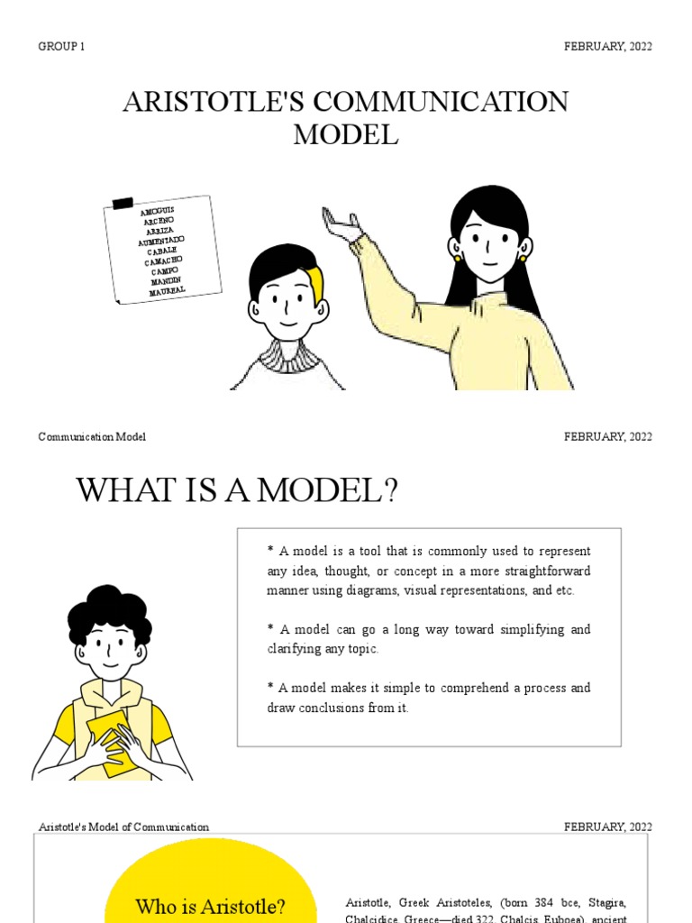 Aristotle'S Communication Model: FEBRUARY, 2022 Group 1 | PDF | Public ...