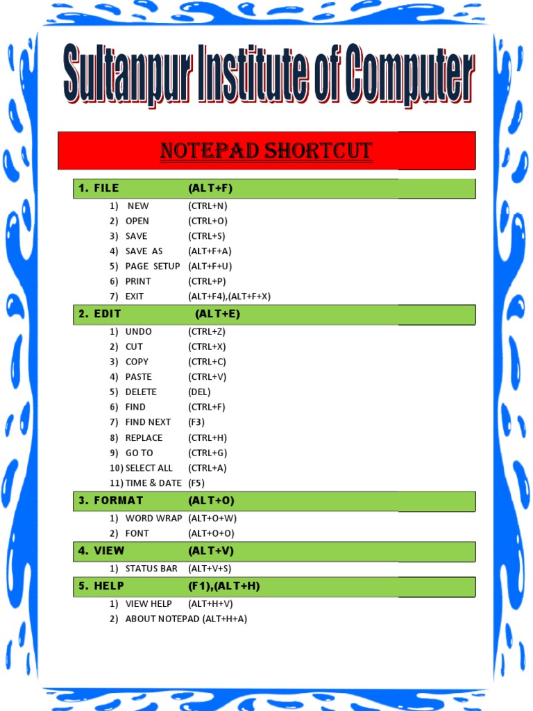 Notepad Shortcut | PDF