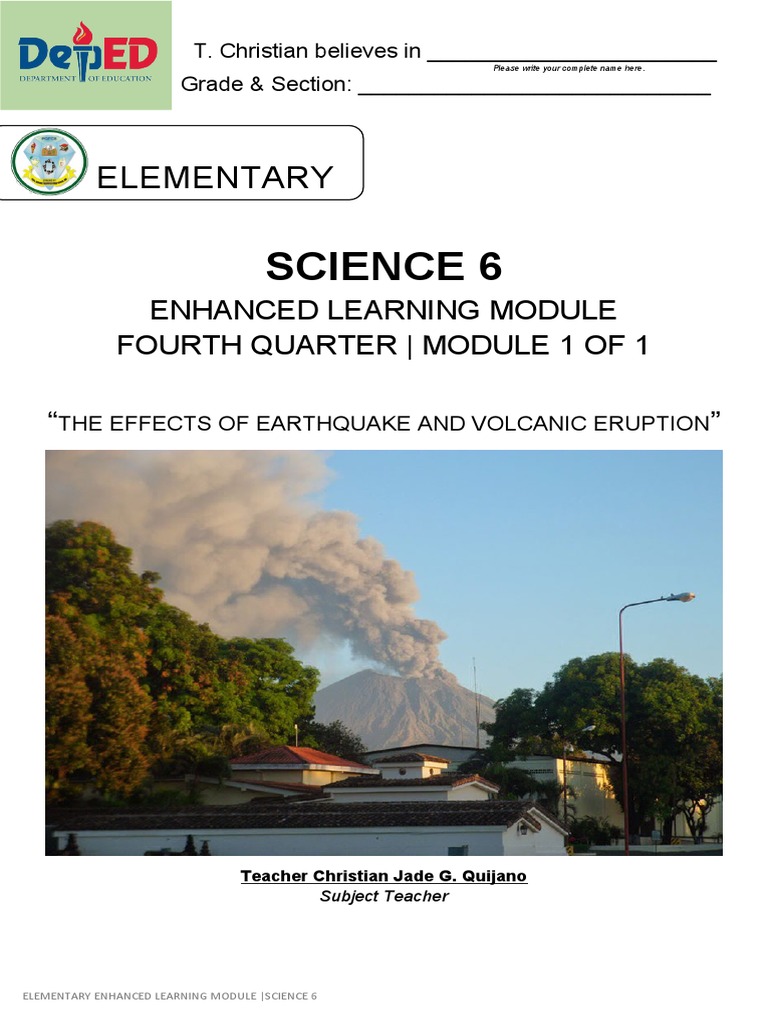 Grade 6 Science | PDF | Volcano | Earthquakes
