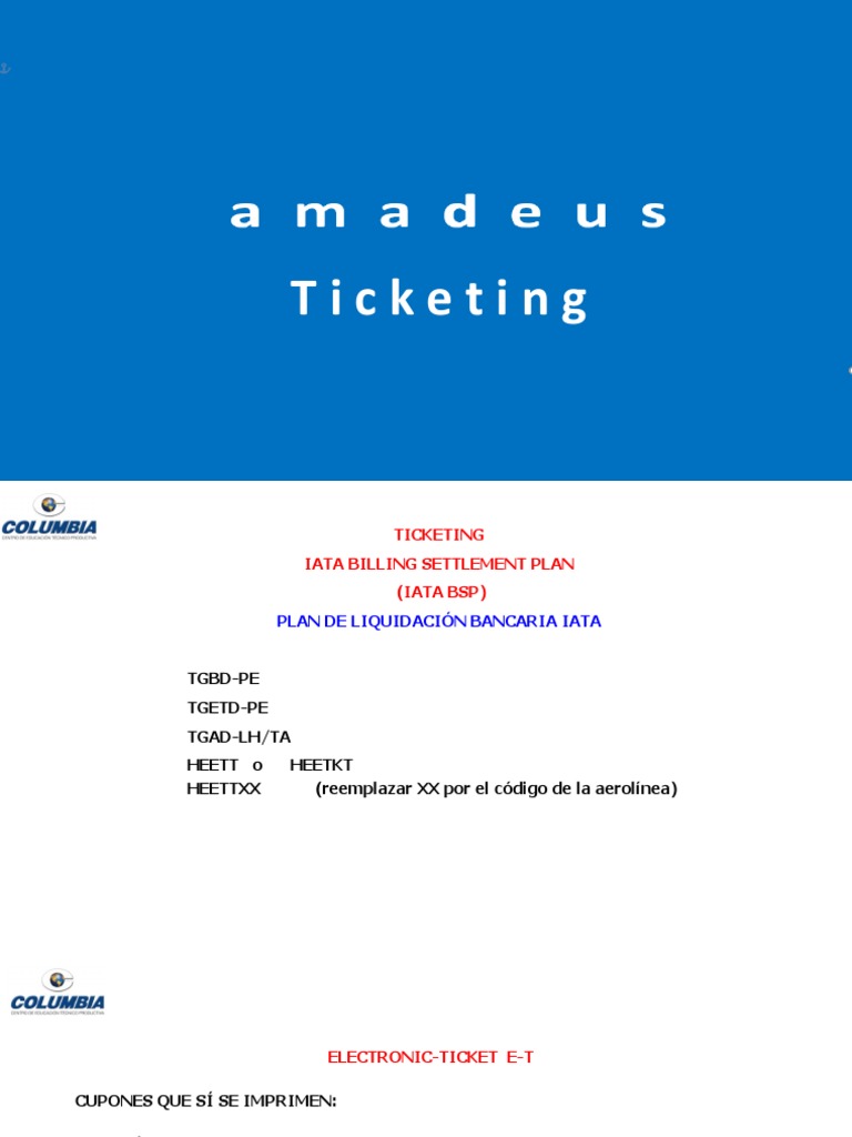 Formatos Ticketing Amadeus | PDF