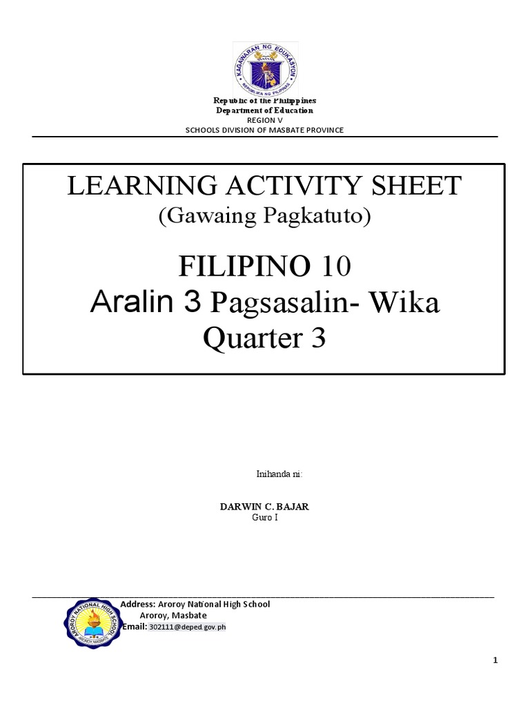 Gawaing Pagkatuto Bilang Iii | PDF