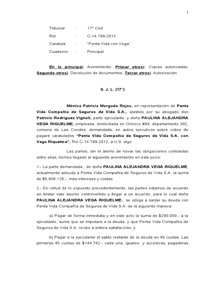 Avenimiento (Pagare) | PDF