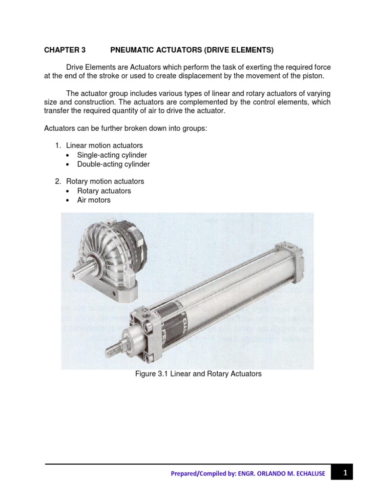 Chapter 3 - Pneumatic Actuators | PDF | Actuator | Piston
