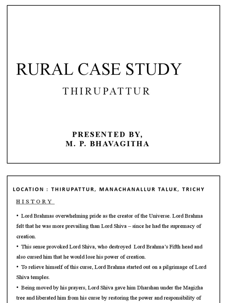 Rural Case Study: Thirupattur | PDF | Courtyard