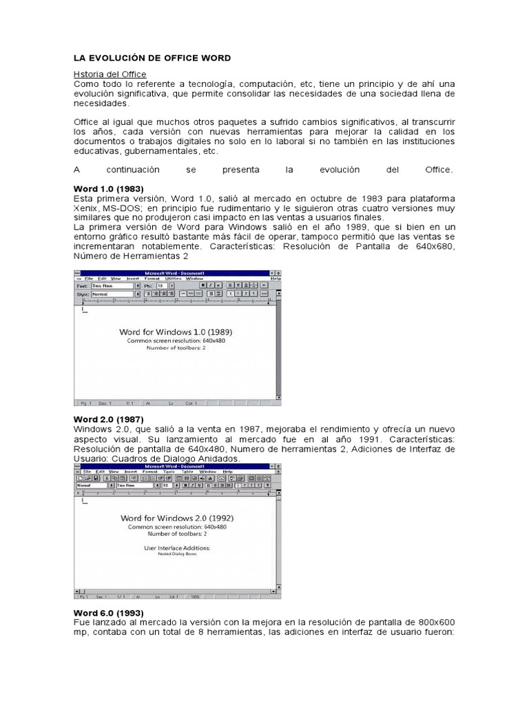 Evolución de Microsoft Word | PDF | Microsoft Office 2010 | Microsoft