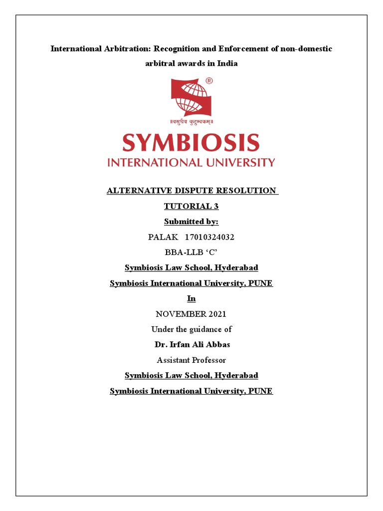 ADR Research Paper | PDF | Arbitration | Treaty