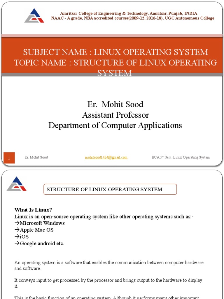 Structure of Linux Operating System | PDF | Operating System | Kernel ...