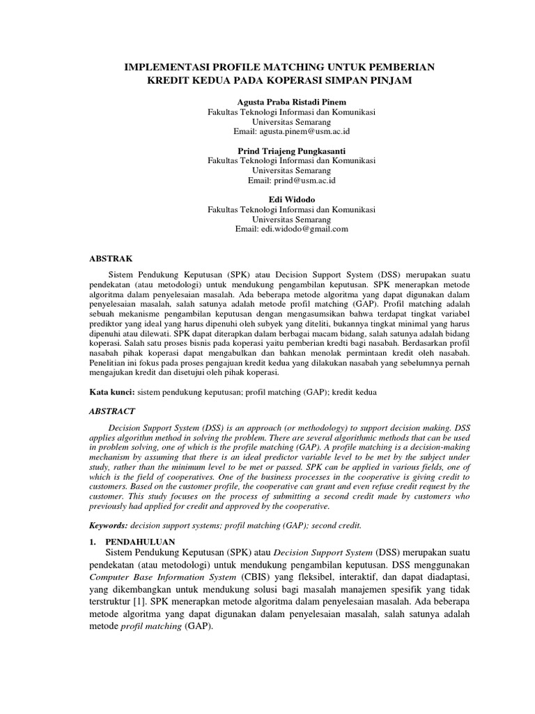 SPK Metode Profile Matching (GAP) - 2 | PDF