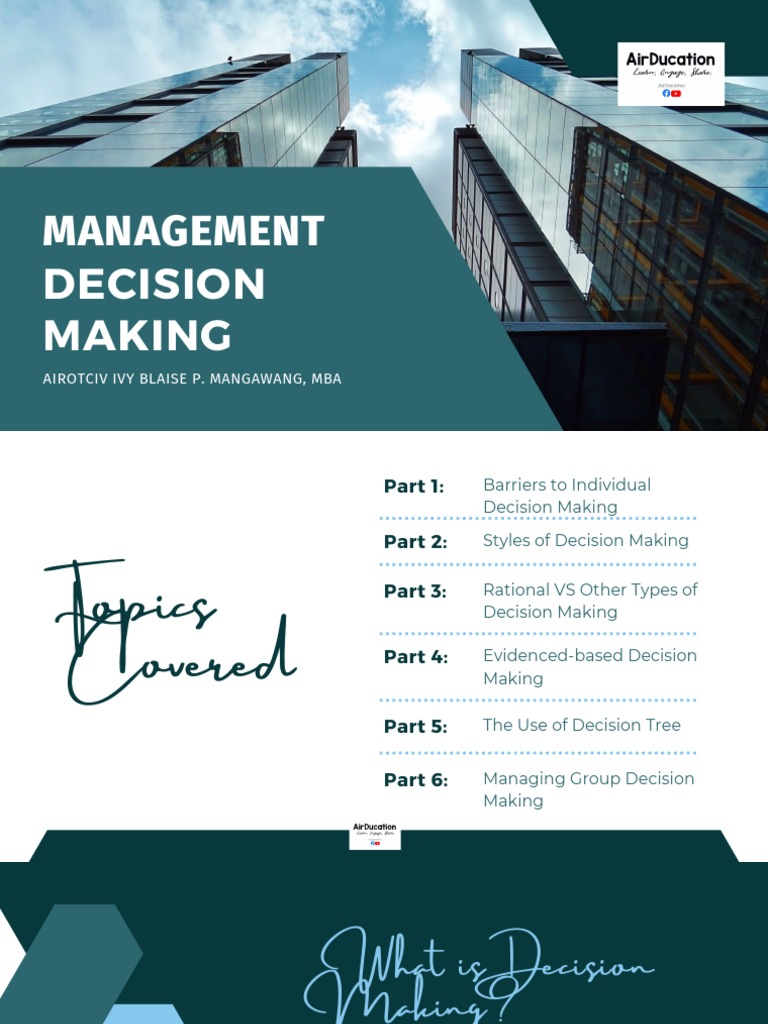Management Decision Making | PDF | Decision Making | Risk