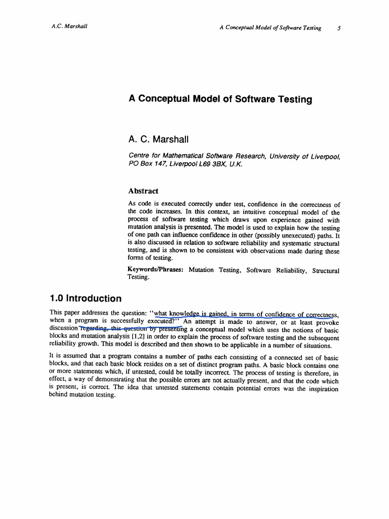 A Conceptual Model of Software Testing | PDF | Reliability Engineering ...