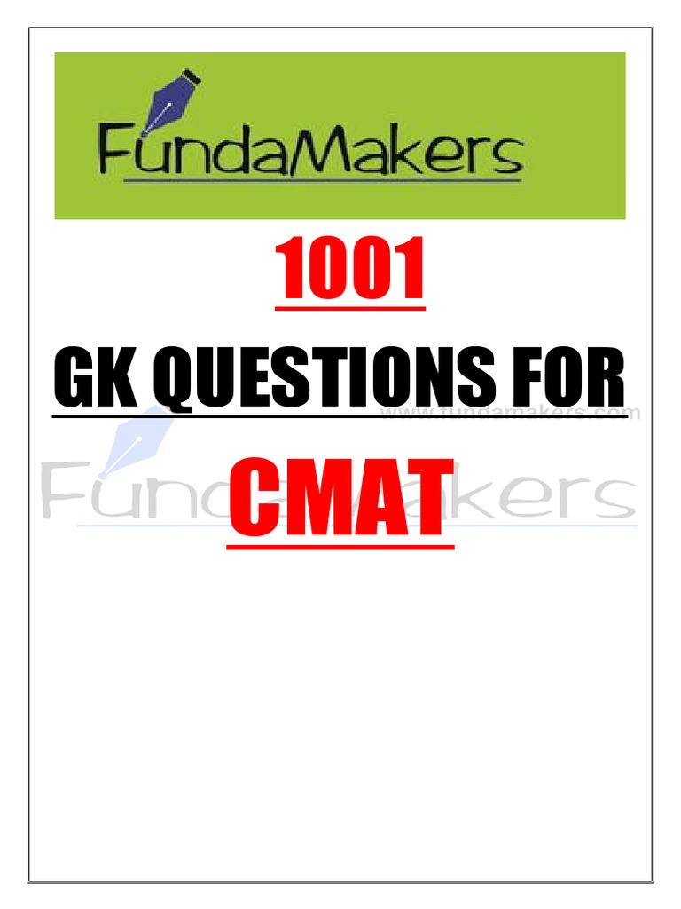 GK Questions for CMAT 2022 | PDF | Reserve Bank Of India | Small And ...