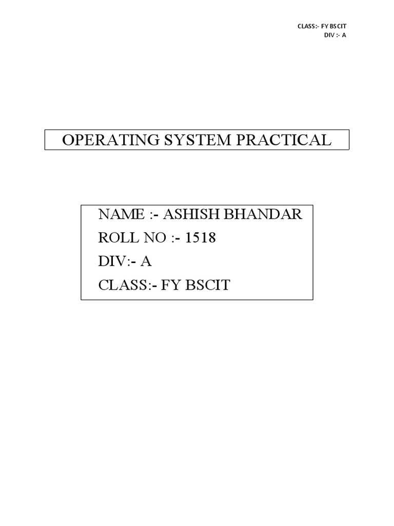Operating System Practical | PDF