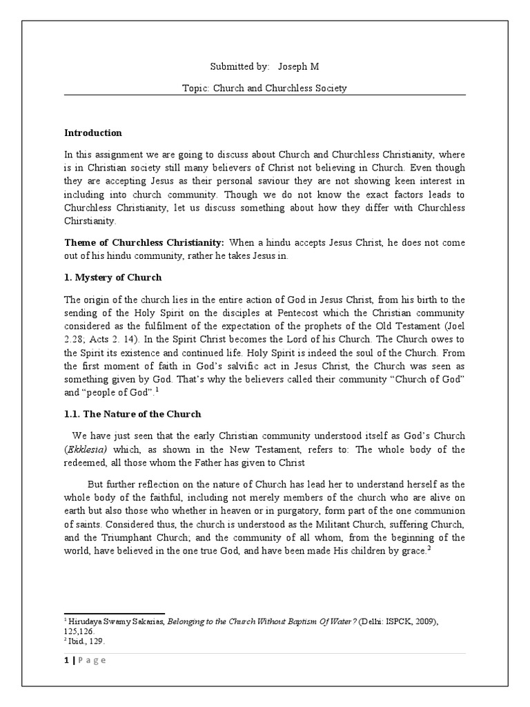 Church and Churchless Society | PDF | Christian Church | Jesus