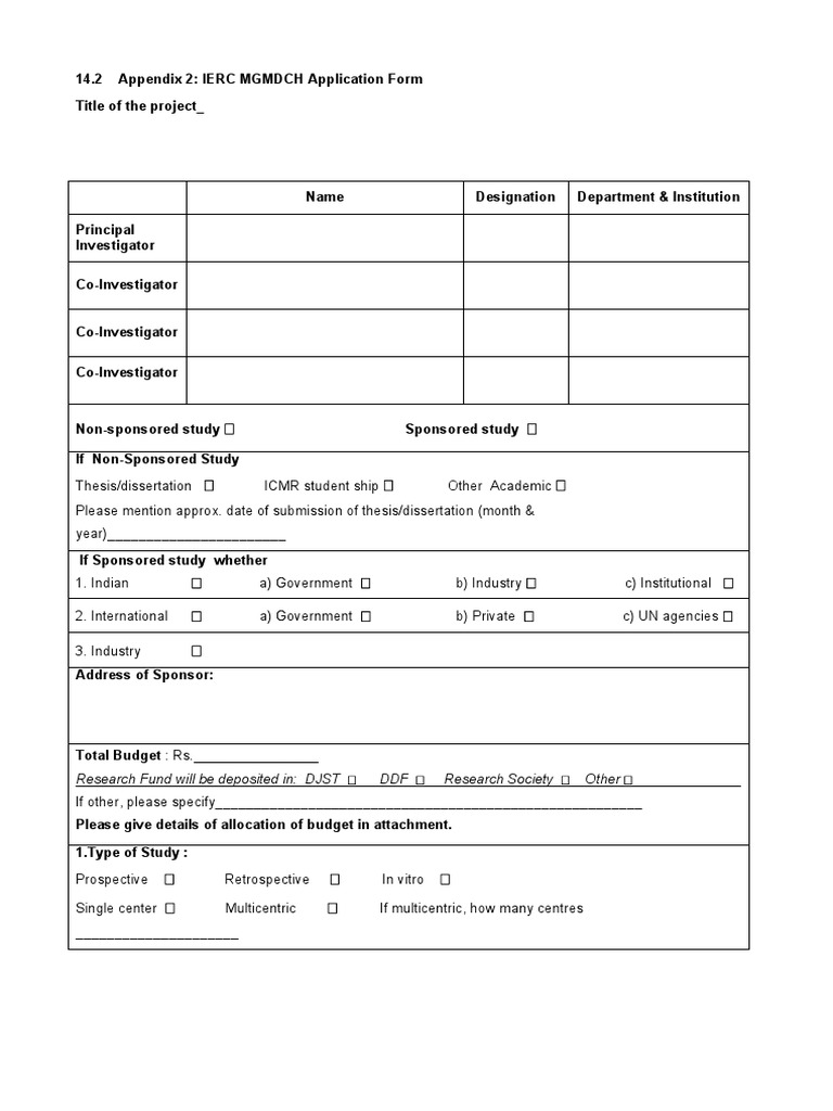 Final IERC Application Form 2019 | PDF