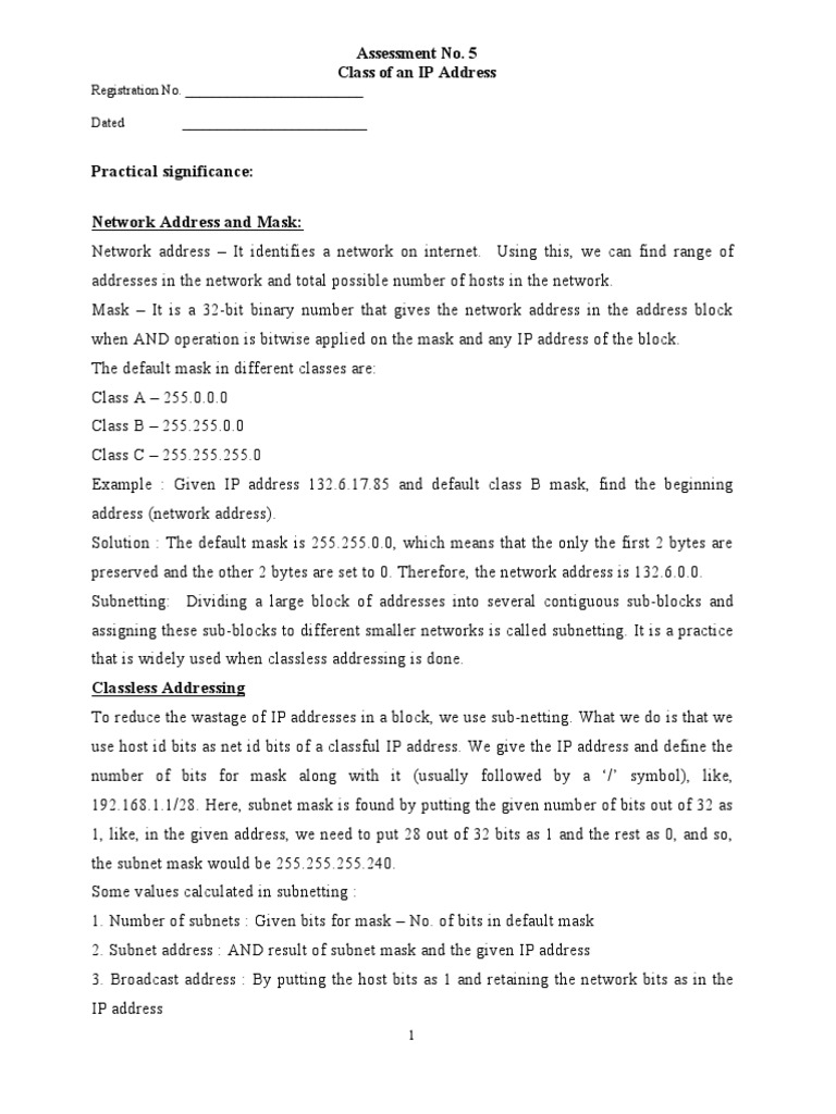 Understanding IP Address Classes, Network Addressing, Subnetting and ...