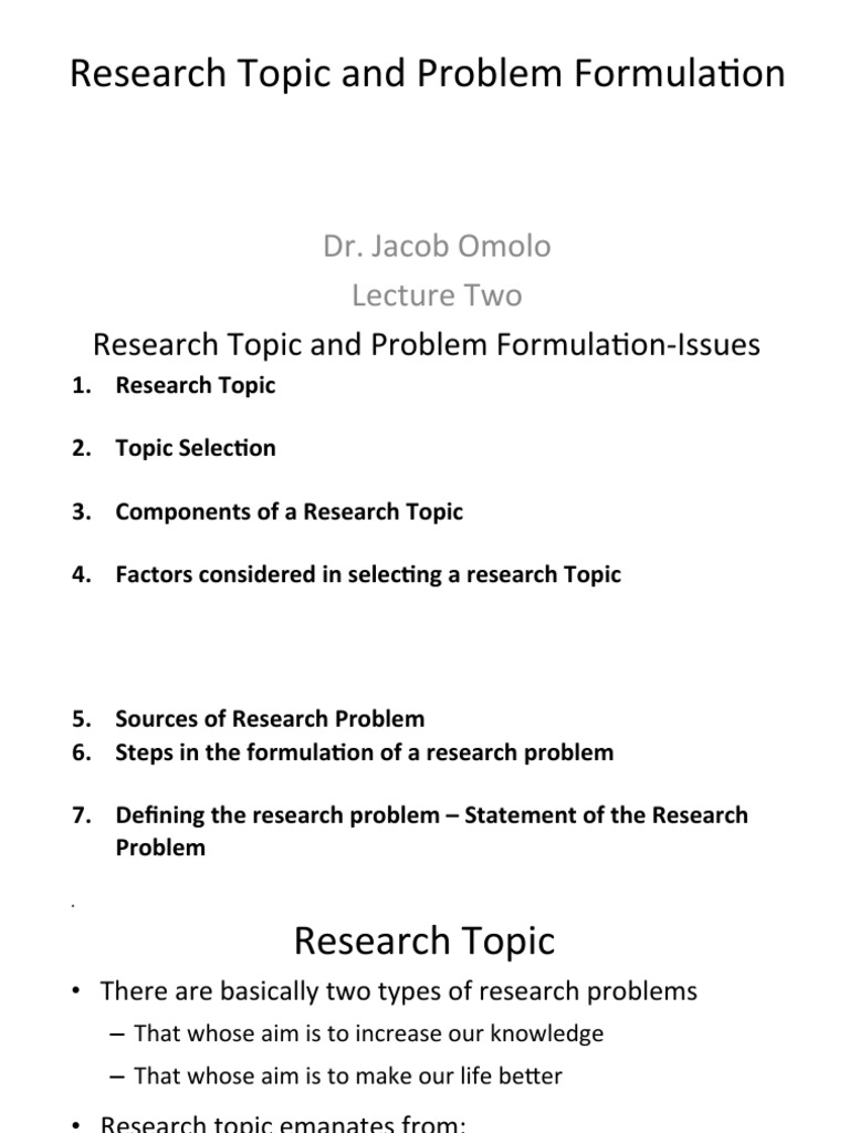 Research Topic and Research Problem Formulation-1 | PDF | Unemployment ...