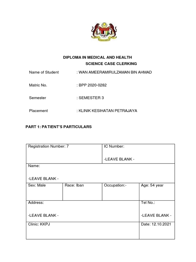 Diploma in Medical and Health Science Case Clerking | PDF | Physical ...