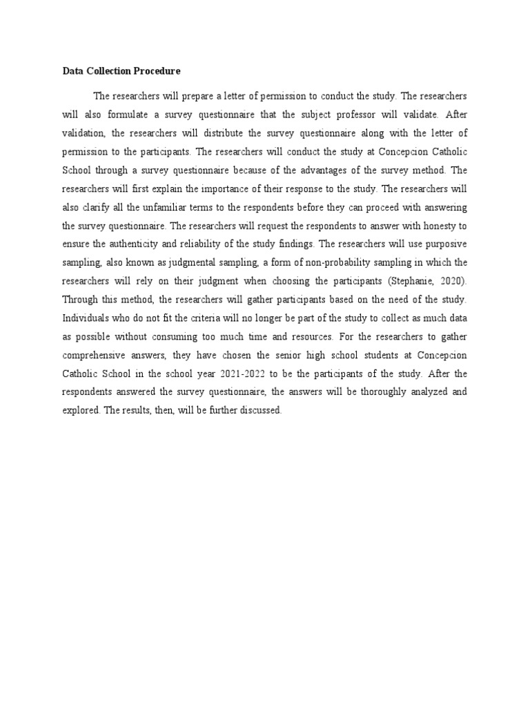 Data Collection Procedure | PDF Data Collection Procedure | PDF