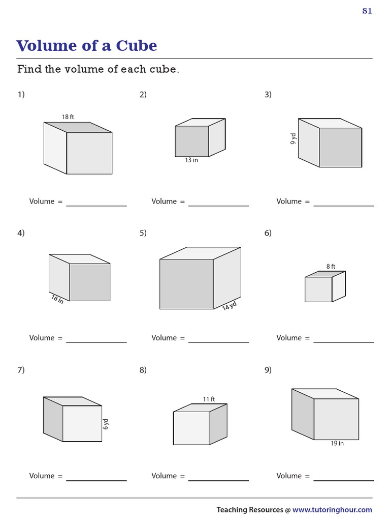 Find The Volume of Each Cube | PDF
