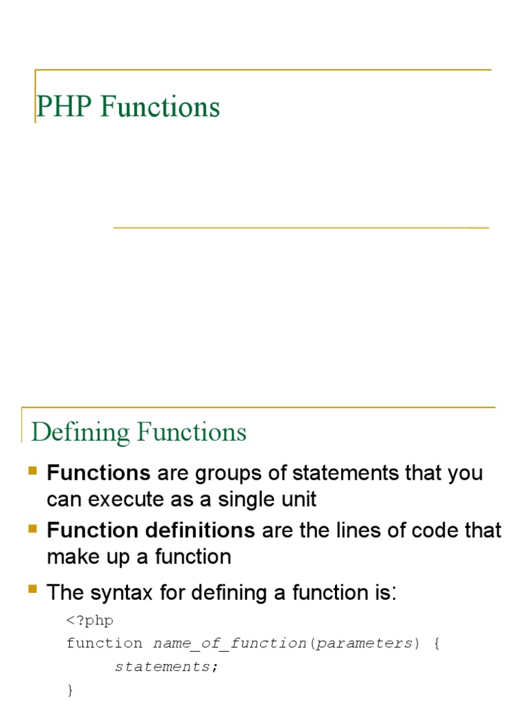 PHP Functions | PDF | Php | Subroutine
