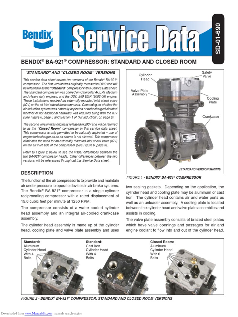 Compressor Bendix BA-921 CAT 385 - 0936 | PDF | Piston | Turbocharger