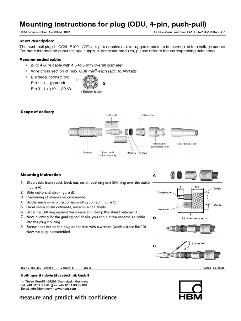 HBM CON-P1001 4p Push-Pull | PDF