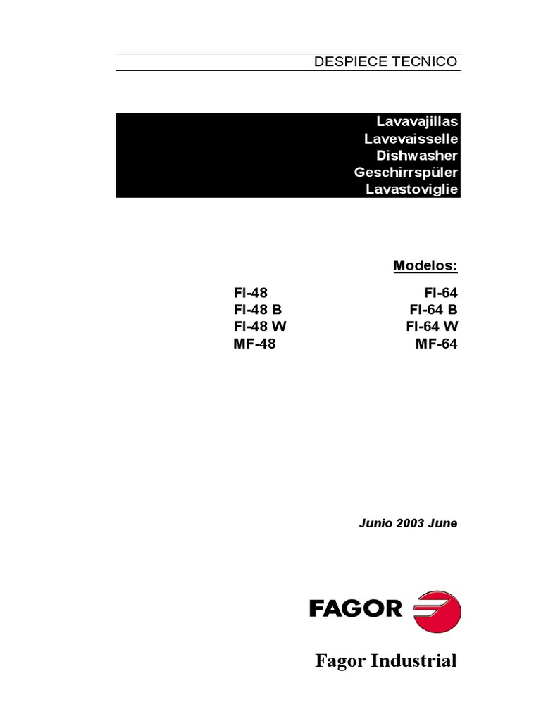 Fagor Industrial: Despiece Tecnico | PDF | Arandela (Hardware) | Bienes ...