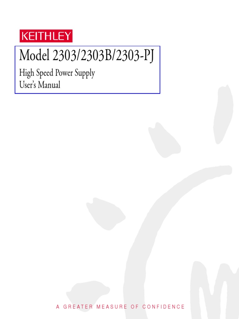 2303 KEITHLEY User Manual | PDF | Power Supply | Electrical Engineering