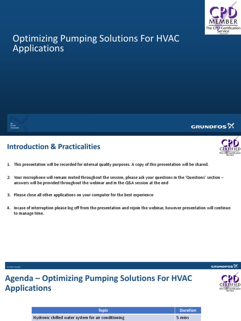Module 2 - Optimizing Pumping Solutions For HVAC Applications - CPD Approved Training ...