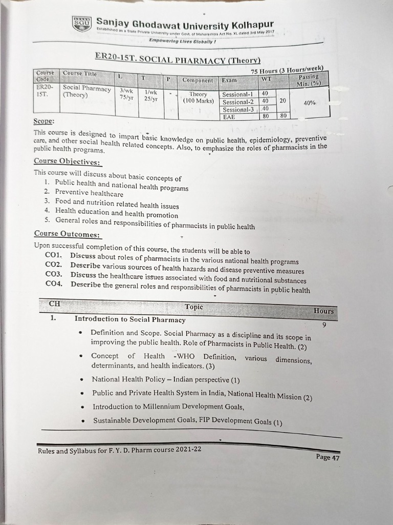 Social Pharmacy Lesson Plan | PDF