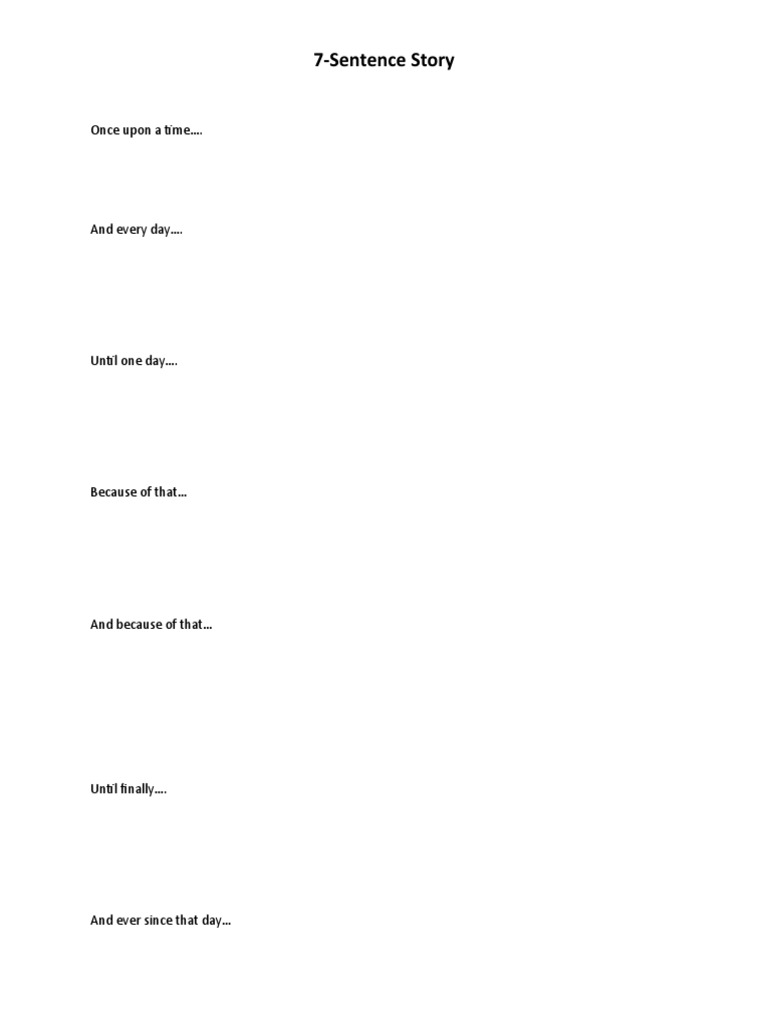 7-Sentence Story Structure Guide | PDF | Language Arts & Discipline