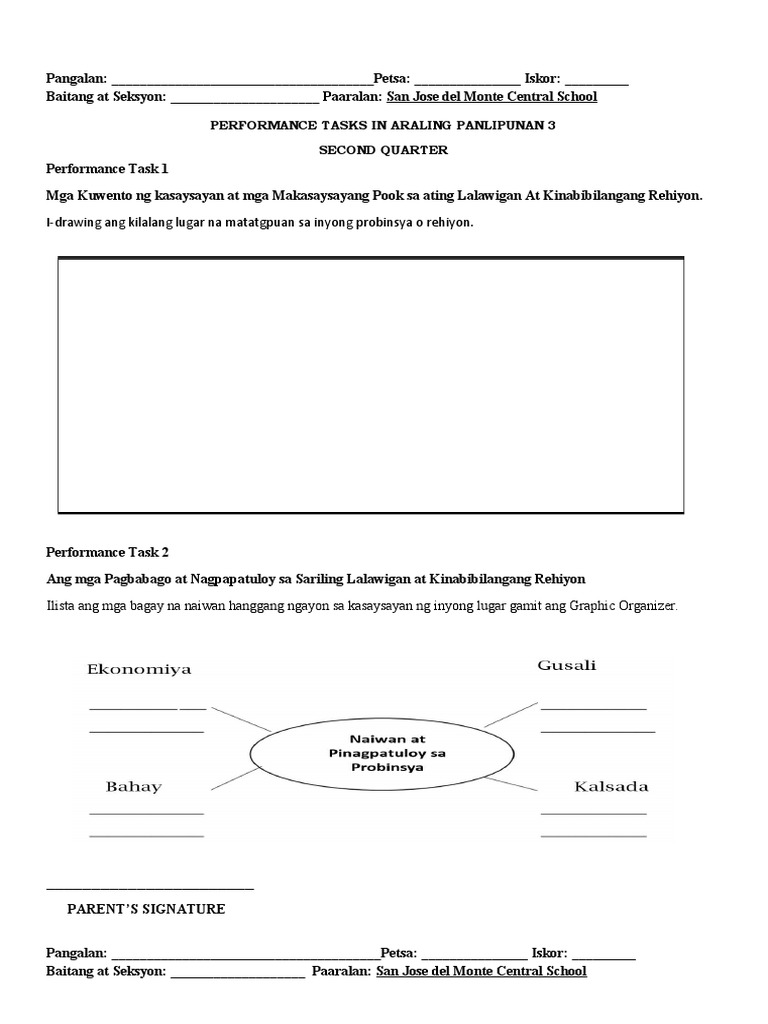 Performance Tasks Q2 Week 1 2 | PDF