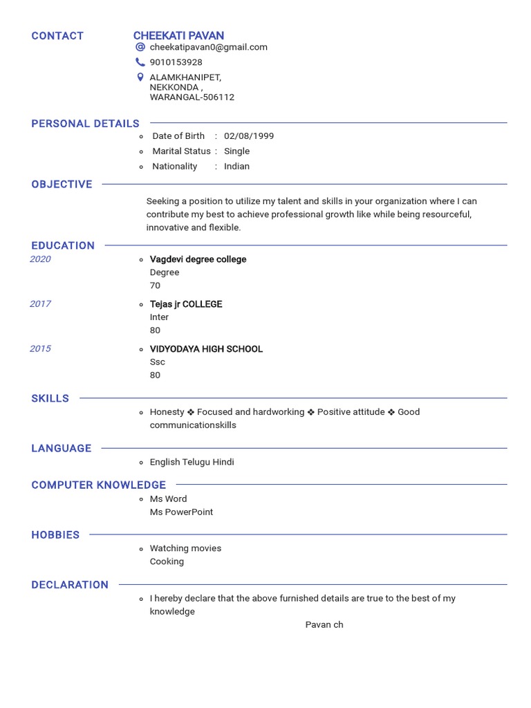 Pavan Resume | PDF