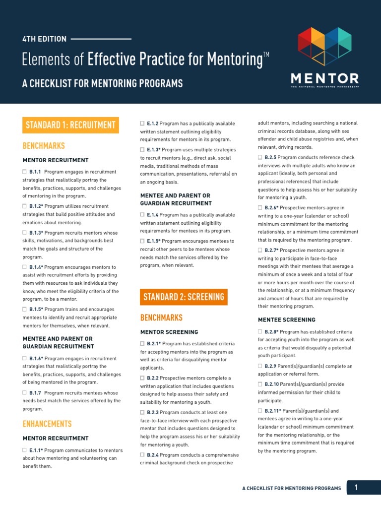 Elements of Effective Practice For Mentoring | PDF | Mentorship ...