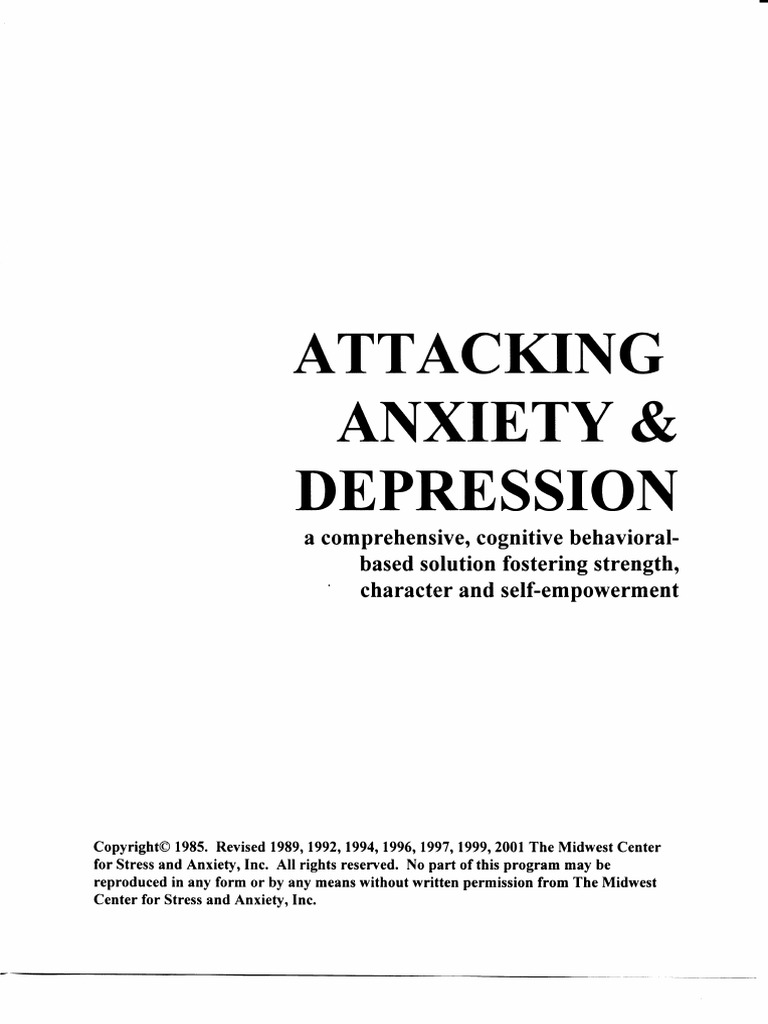 Attacking Anxiety and Depression Workbook | PDF