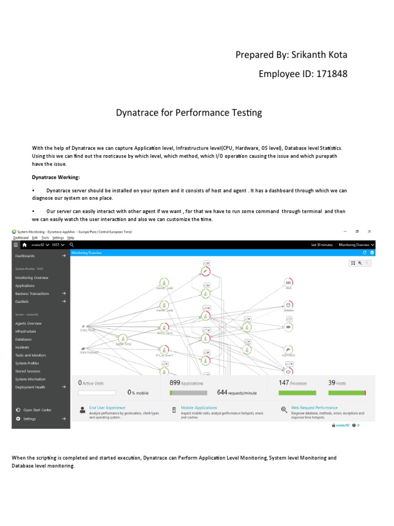 Dynatrace For Performance Testing | PDF