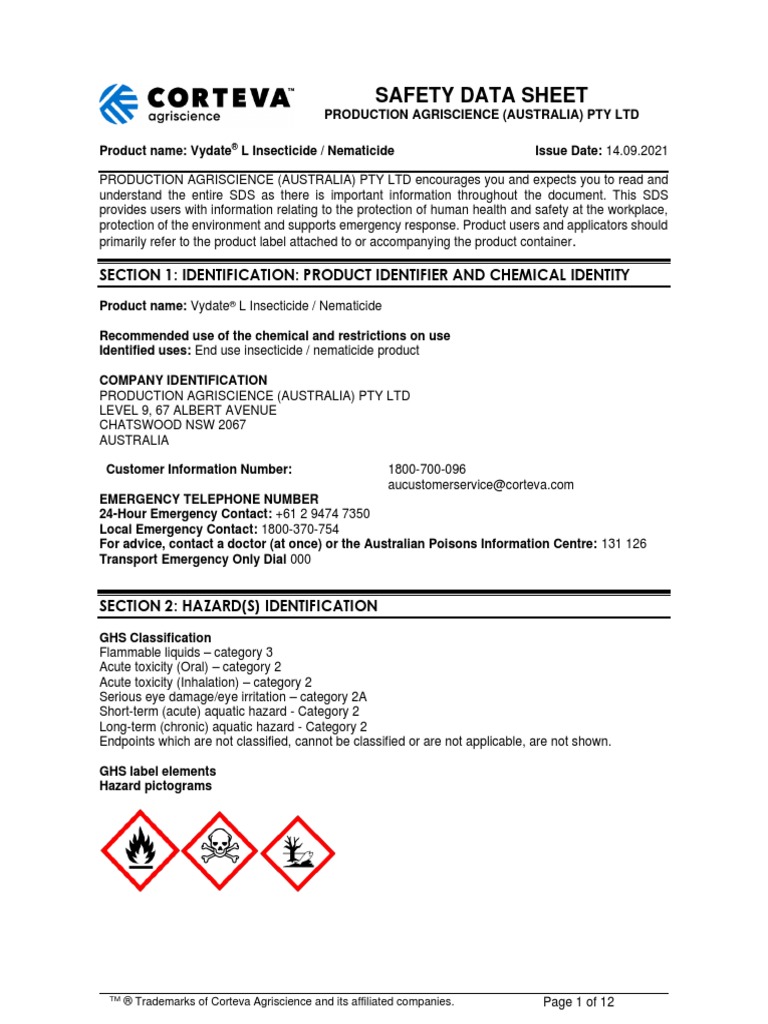 Safety Data Sheet: Section 1: Identification: Product Identifier and ...