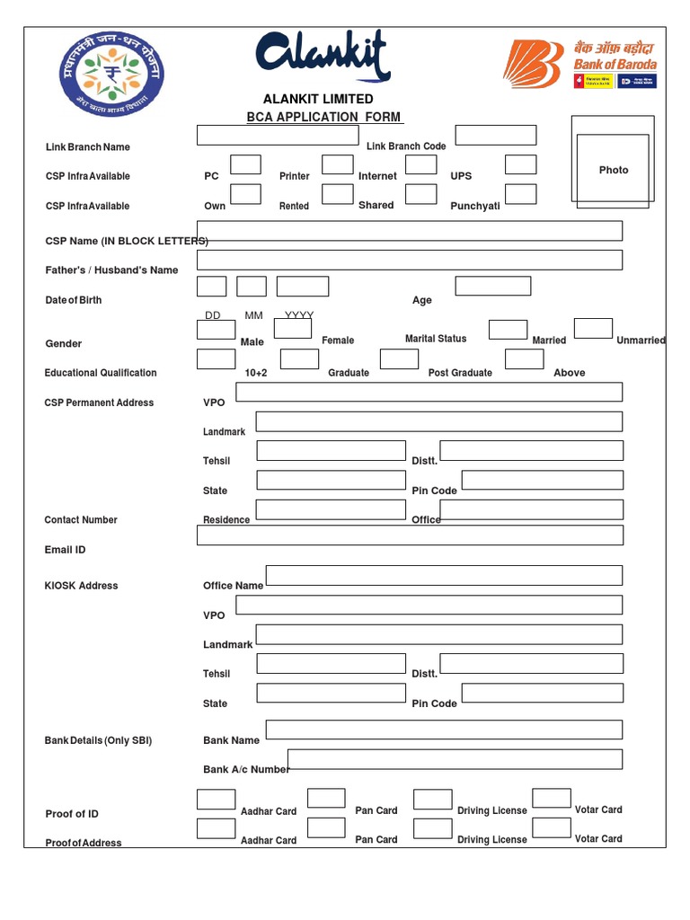 Bca Application Form: Alankit Limited | PDF | Access Control