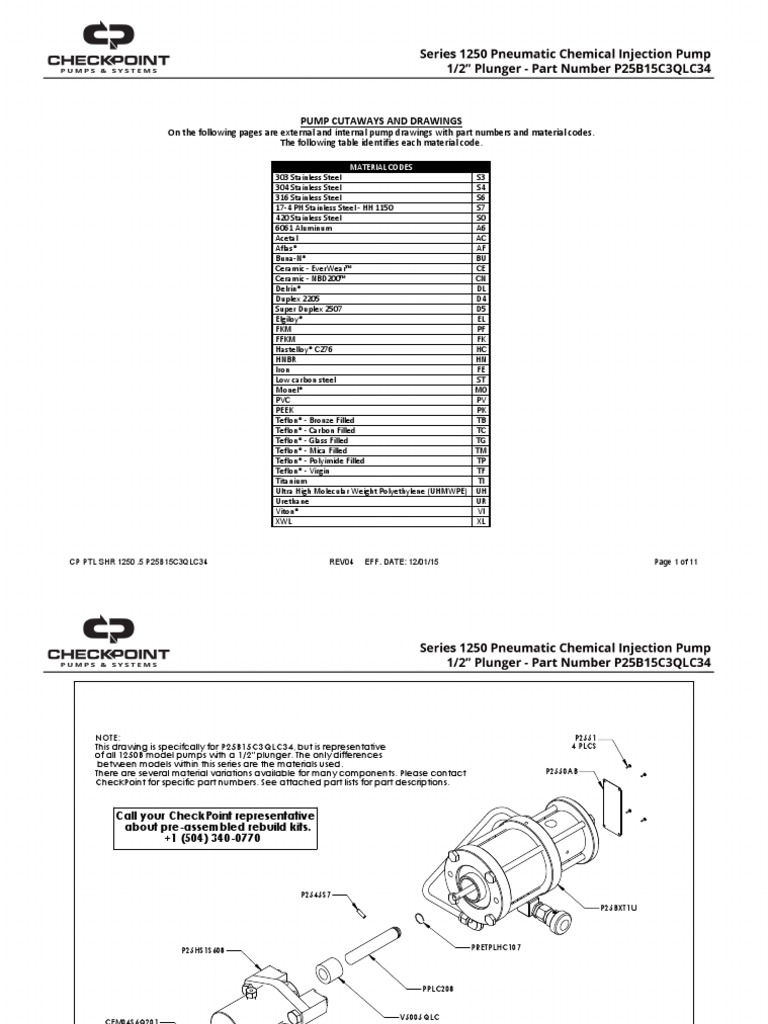 Part List Checkpoint 1250 Series - 1-2 Inch - P25B15C3QL34-Rev06 | PDF ...