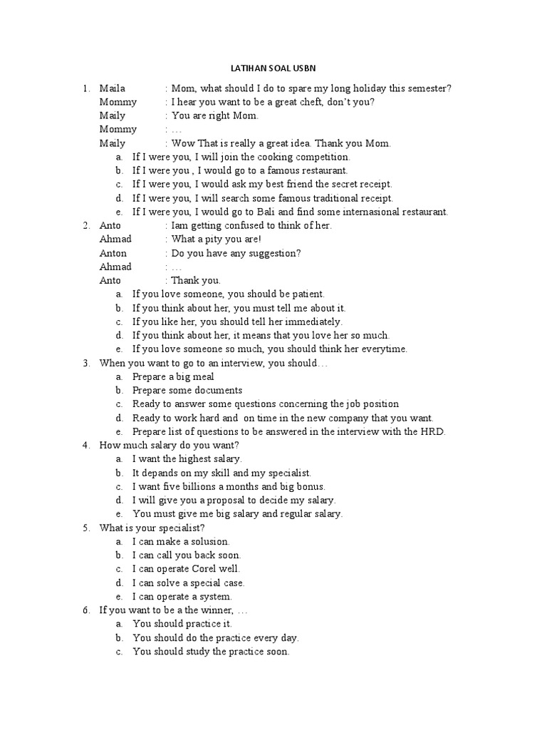 Latihan Soal Usbn | PDF | Schools | Java