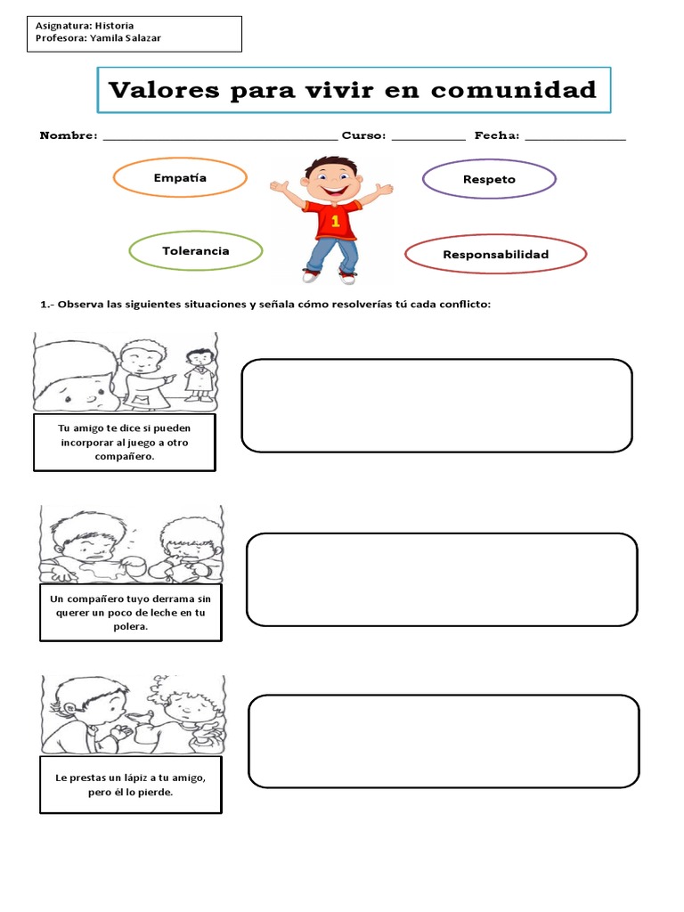 Guía Valores 2° Basico | PDF