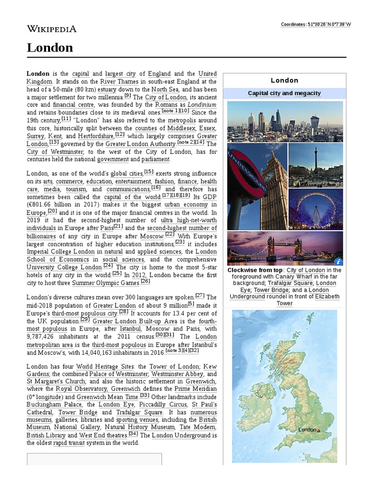 London: London Is The Capital and Largest City of England and The ...