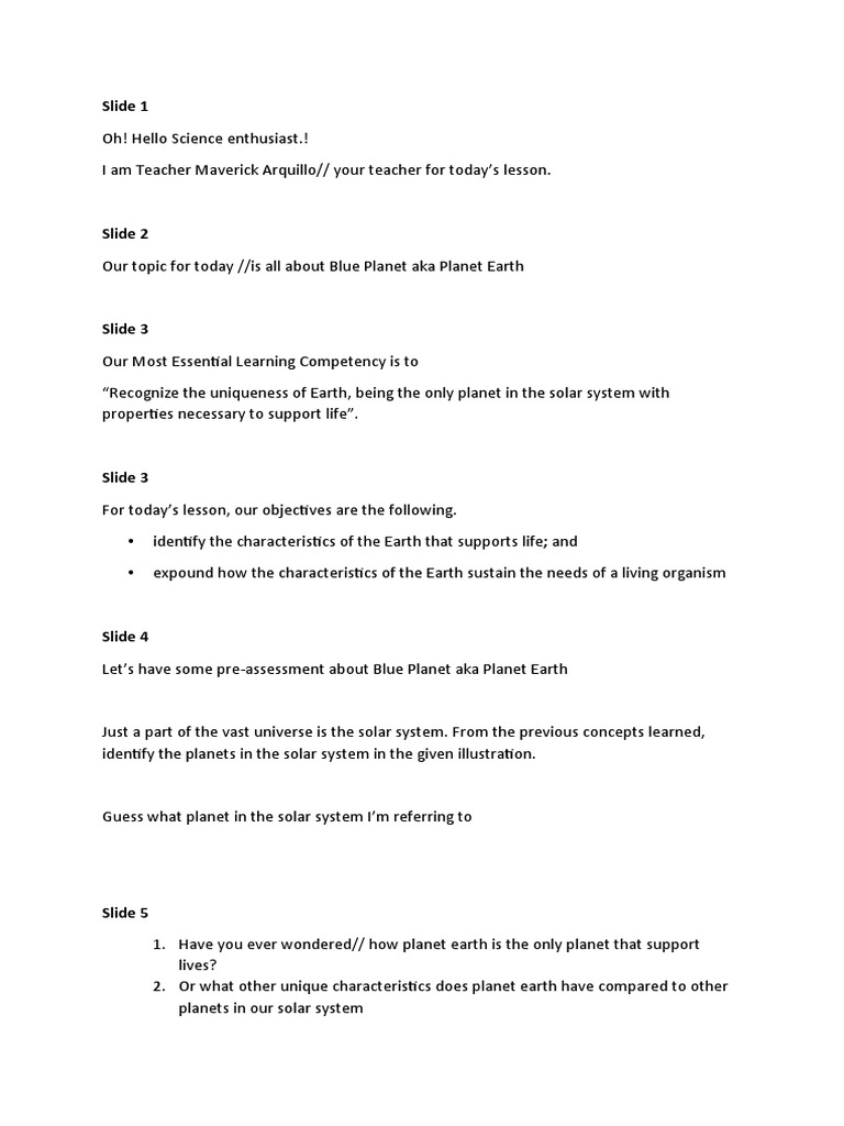 Script For Blue Planet | PDF | Earth | Atmosphere